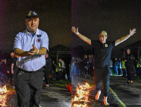 Two Clacton Freemasons Fire Walk for Saint Helena Hospice Twice!